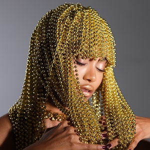 Gold Pearl Wig Cleopatra Headpiece. Burlesque Cosplay Wig for Goddess ...