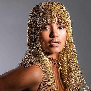 Cleopatra Wig is a Festival Headdress, Goddess Crown. Gold Rave Head ...