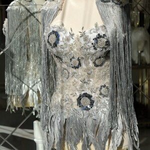 Silver Cosplay Costume, Corset Festival Outfit. Concert Dancer Costume ...