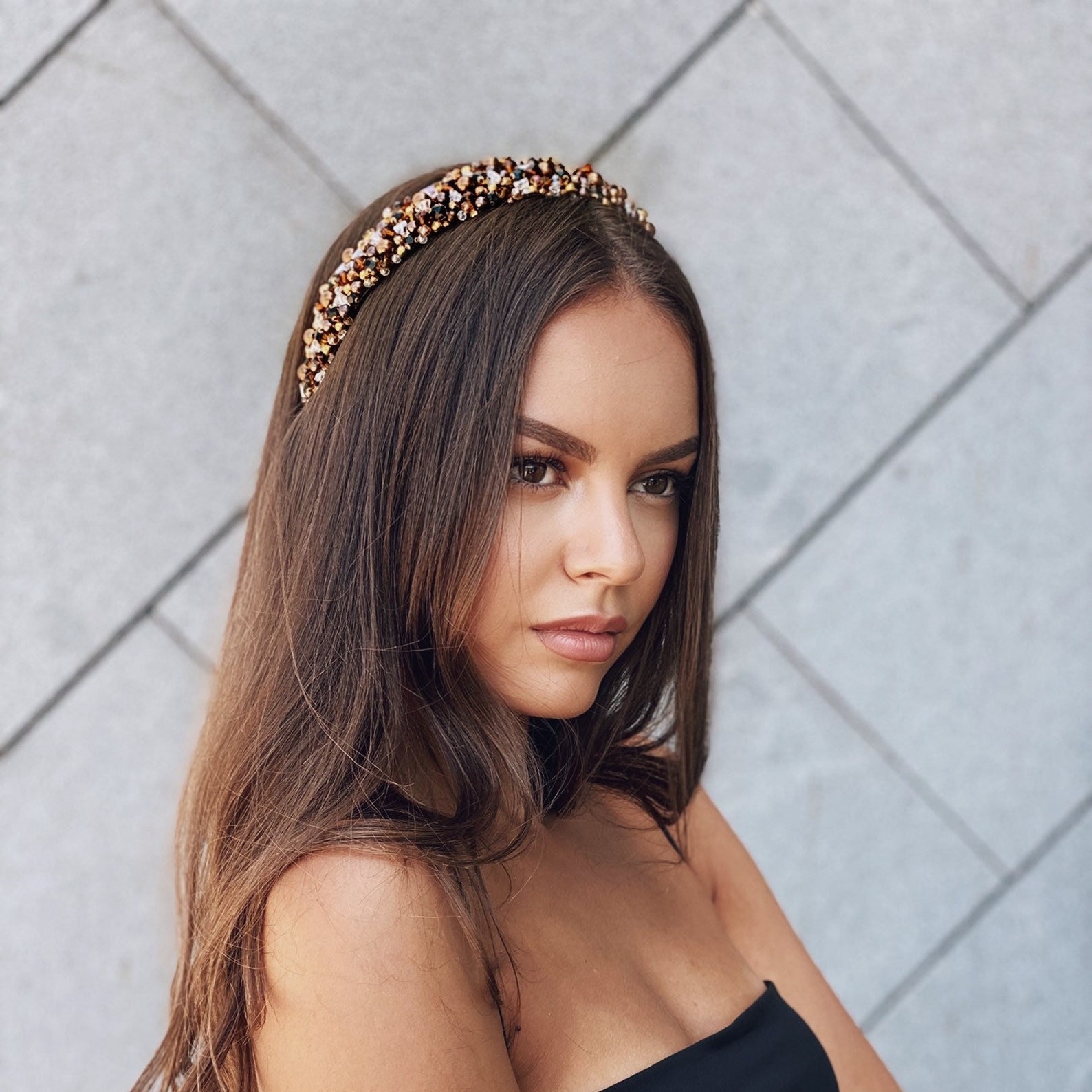 Bronze Tiara Headband Bronze Bridal Crown Brown Pearl - Etsy