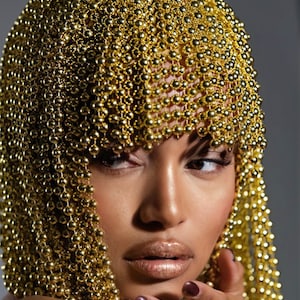 Gold Pearl Wig Cleopatra Headpiece. Burlesque Cosplay Wig for Goddess ...