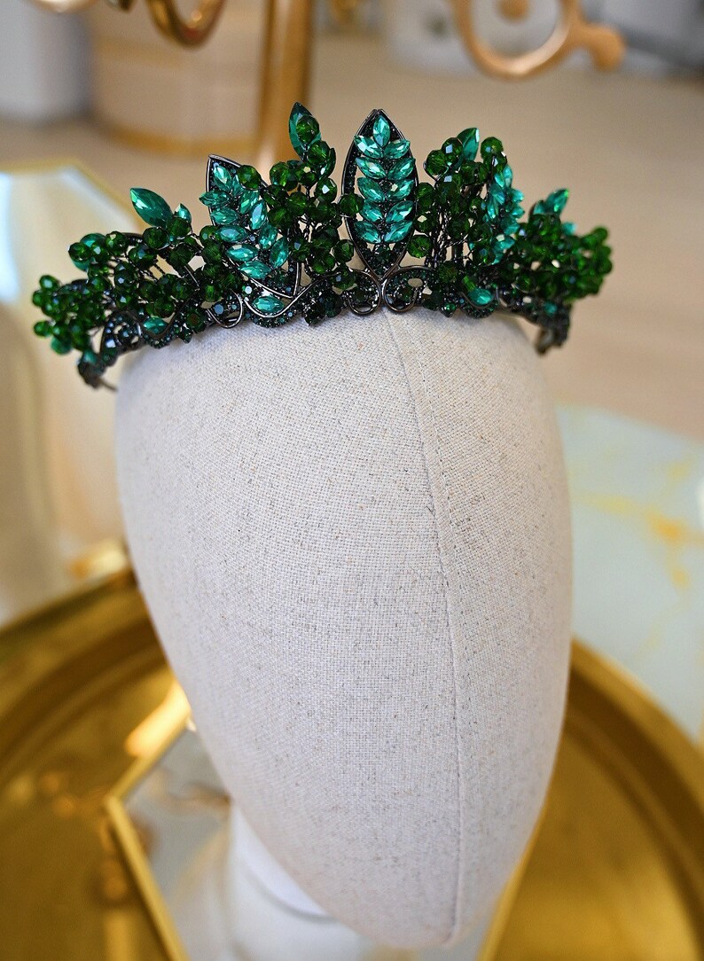 Emerald Green Crystal Crown Mermaid Crown Woodland - Etsy