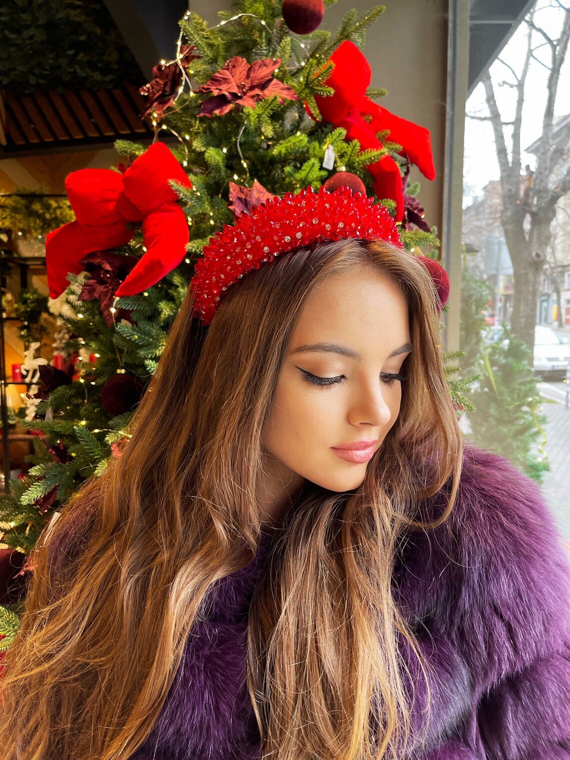 Red Alice Headband Red Crystal Headband Fashion Crownred - Etsy