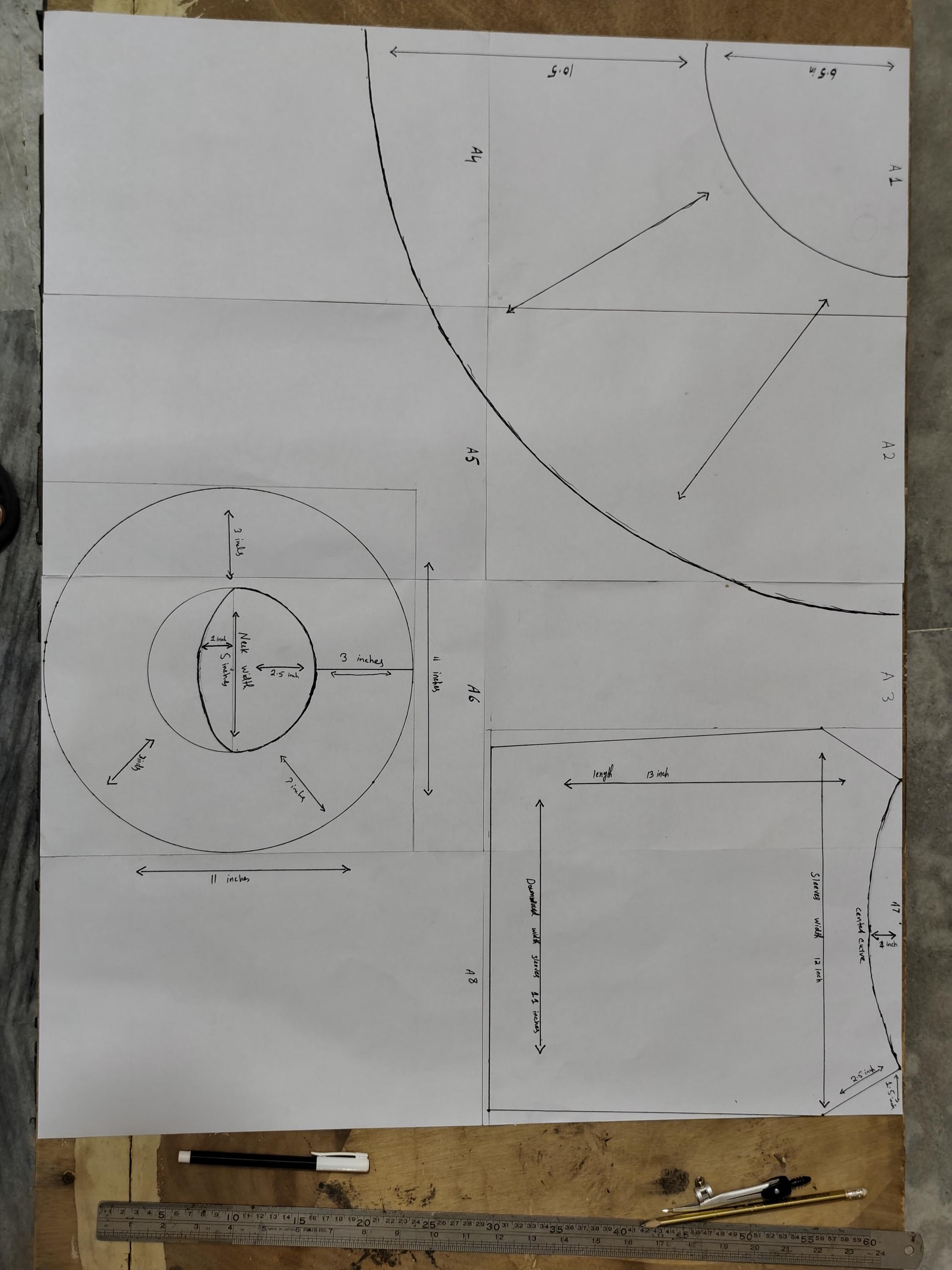 Baby Frock Design Sewing Pattern Guide With Cutout: Round Yoke Dress ...