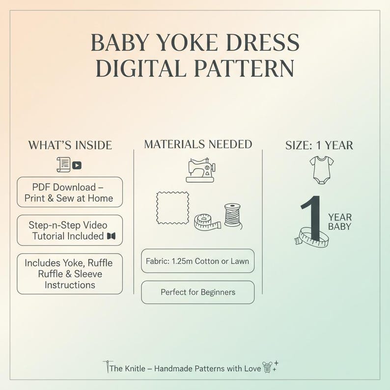 Baby Frock Design Sewing Pattern Guide With Cutout: Round Yoke Dress ...
