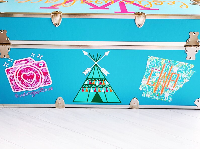 Camp Trunk Vinyl Decal Decor - Camp Trunk Sticker - Personalized Camp ...