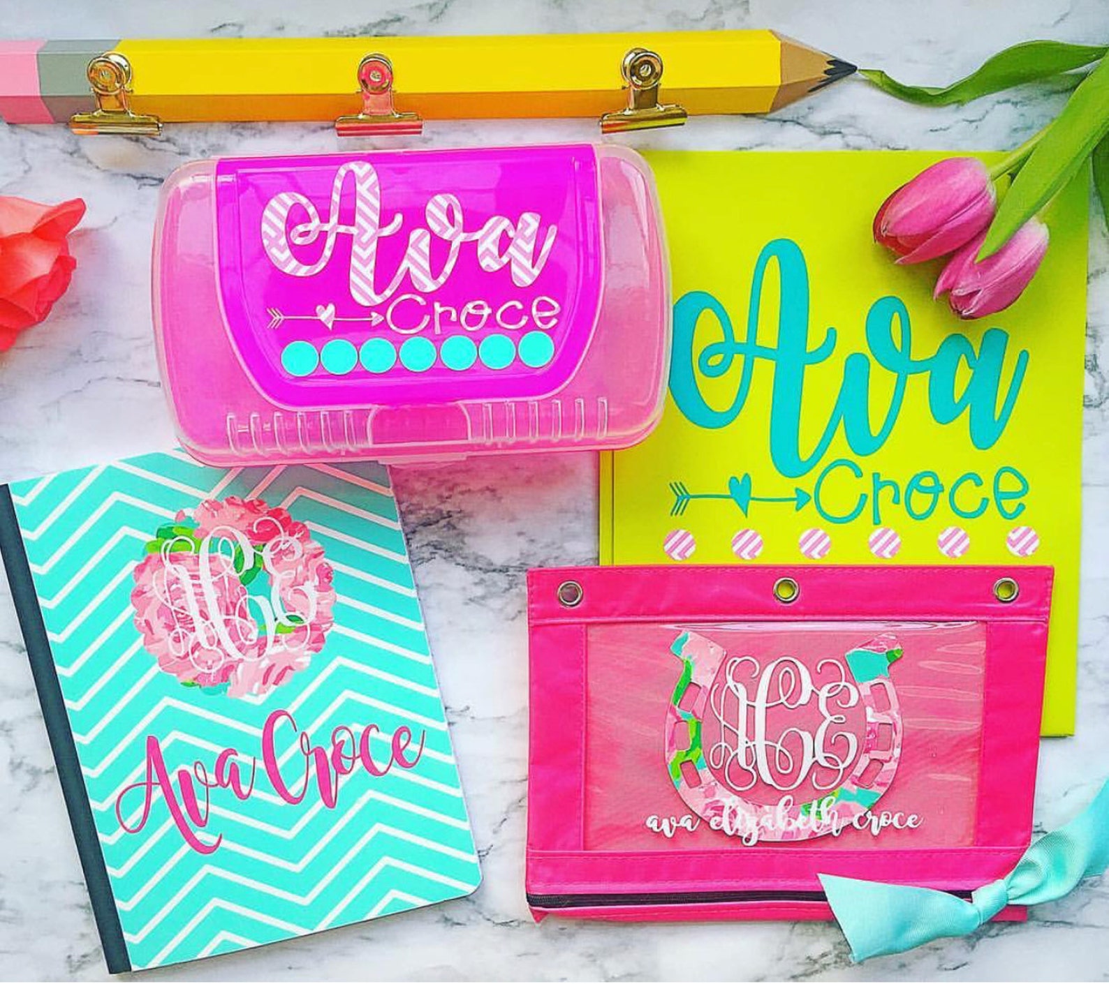 Monogrammed Folder Personalized 2 Pocket Portfolio With Prongs Custom ...