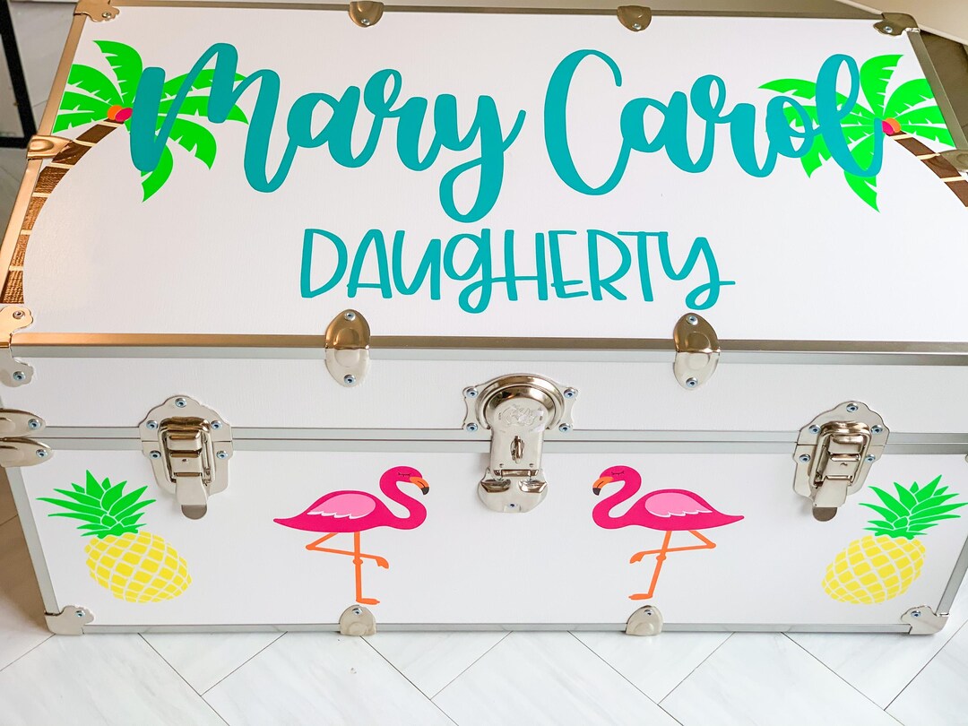 Camp Trunk Vinyl Decal Decor - Camp Trunk Sticker - Personalized Camp ...
