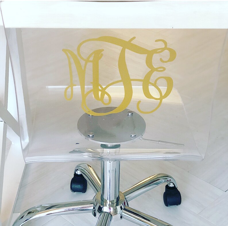 Acrylic Chair Monogram Ghost Chair Monogram Vinyl Chair | Etsy