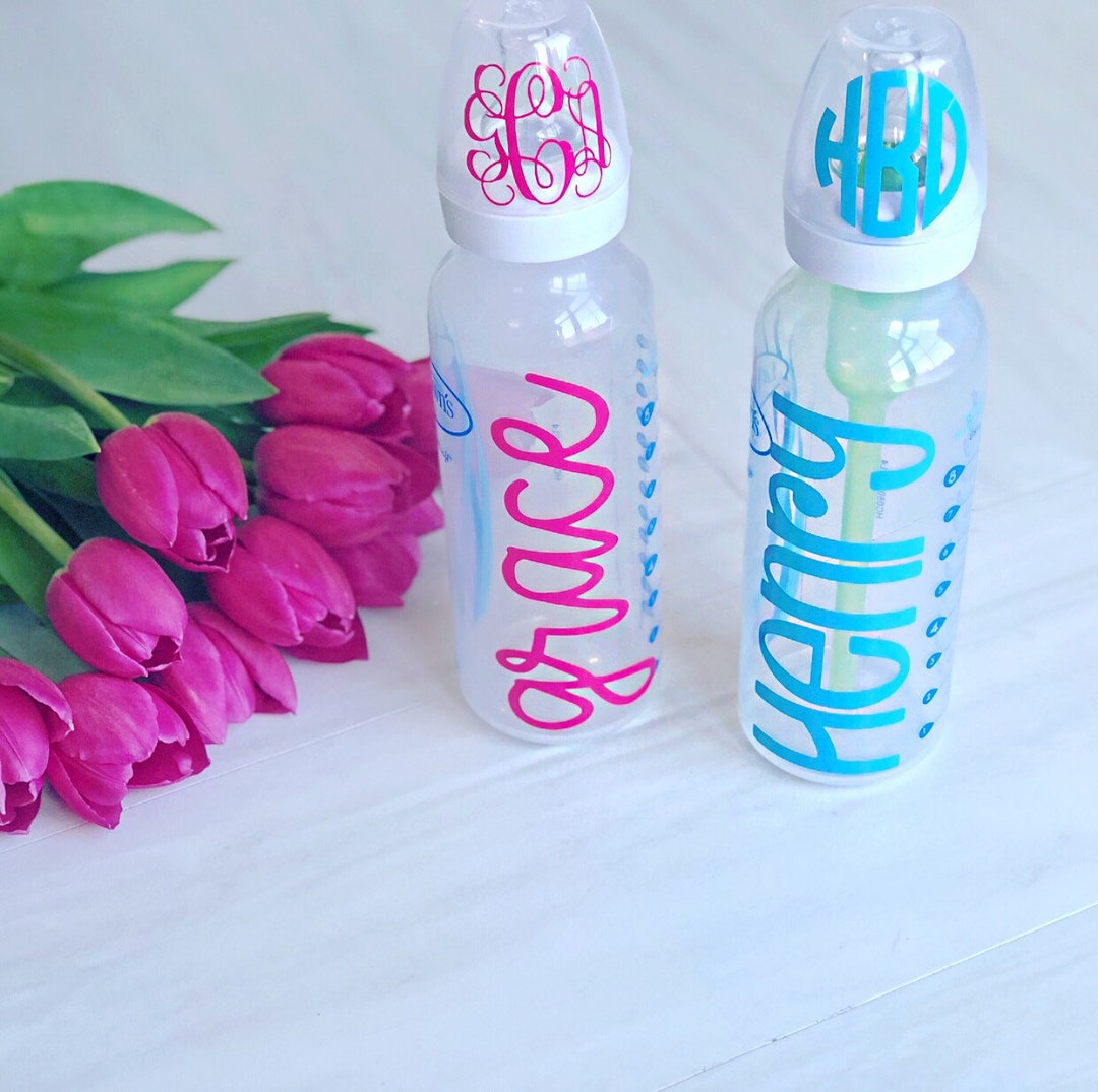 Baby Bottle Decals Monogrammed Personalized Bottle Labels Baby Shower ...