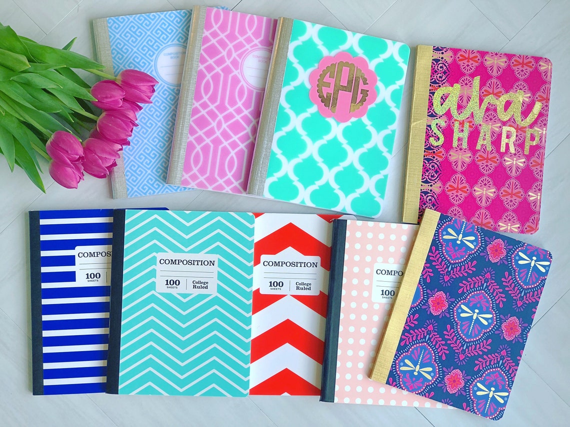 Monogrammed Composition Notebook Personalized Notebooks - Etsy