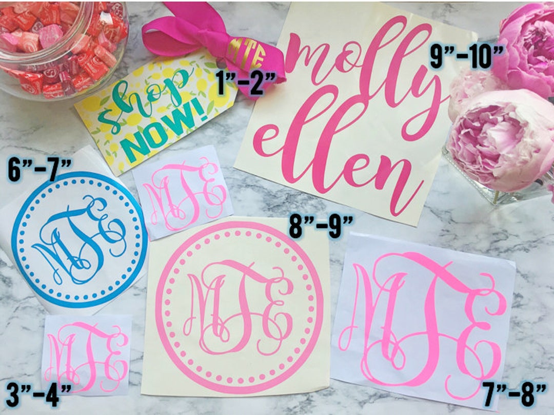 Monogrammed Vinyl Decals - Etsy