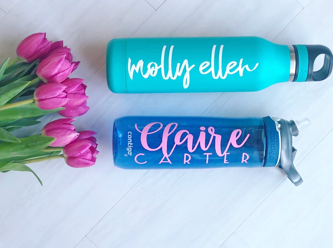 Water Bottle Labels Water Bottle Stickers Monogram Decal | Etsy