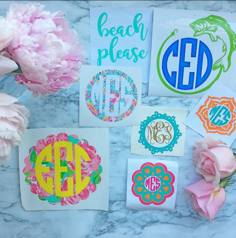 Beach Inspired Yeti Monogrammed Decals - Etsy