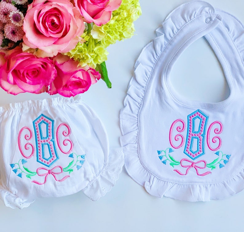 Monogrammed Bloomers, Ruffled Bloomers, Baby Girl, Personalized Diaper ...