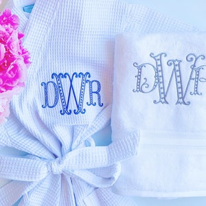 Monogrammed Waffle Robe, Bridesmaid Robes, Monogrammed Robe ...