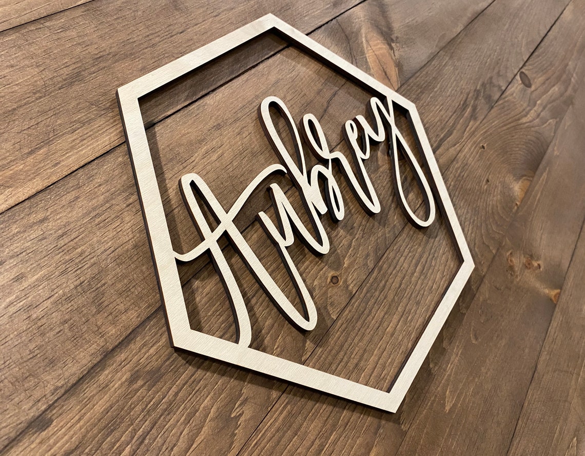 Geometric Baby Name Sign Baby Name Wood Sign Nursery Wall - Etsy