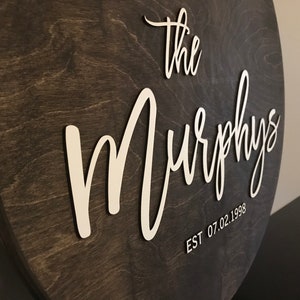 Personalized Round Family Name Sign Established Sign Rustic Wood Sign ...