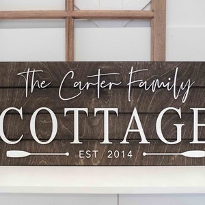Cottage Sign, Personalized Custom Wood Sign, 3D Sign, Cottage Gift ...