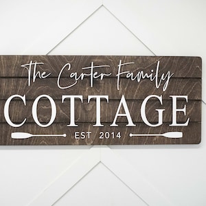 Cottage Sign, Personalized Custom Wood Sign, 3D Sign, Cottage Gift ...