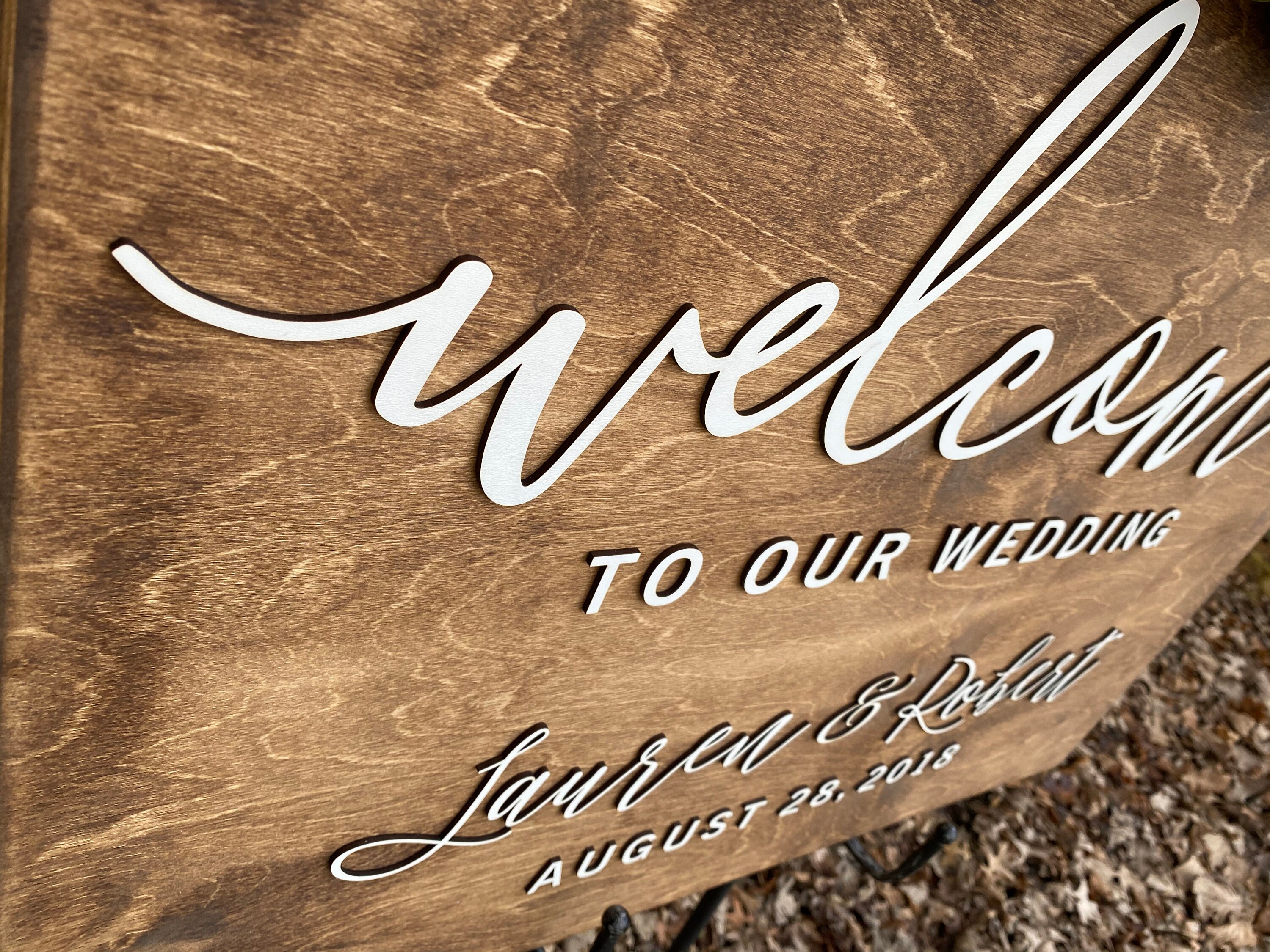 Wedding Welcome Sign Personalized Rustic Wood Wedding Sign - Etsy