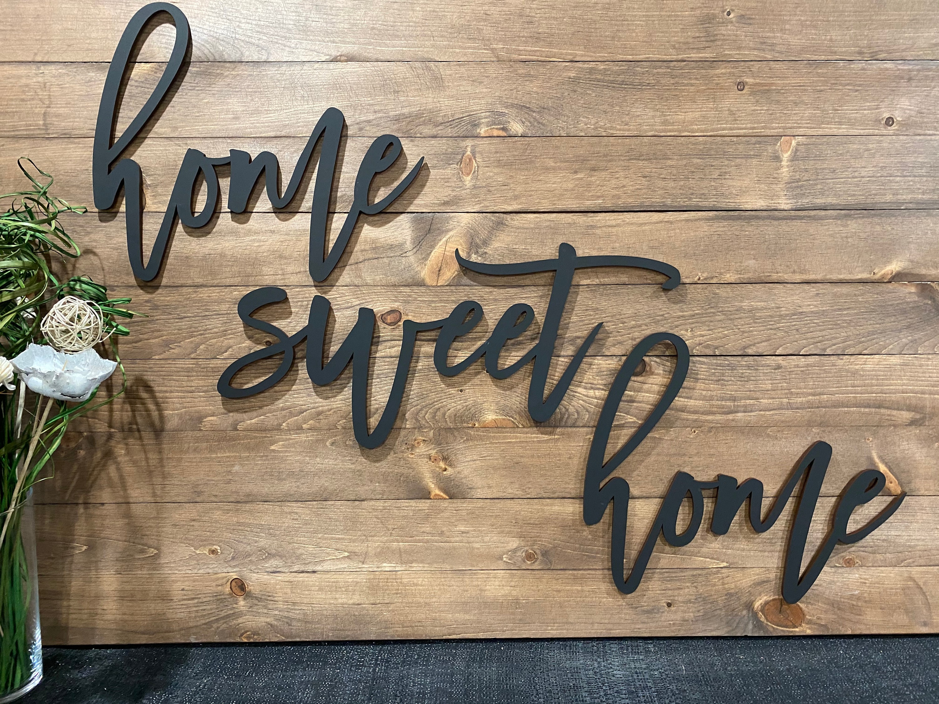 Handwritten Sign Home Sweet Home Wood Sign Laser Cut Words | Etsy