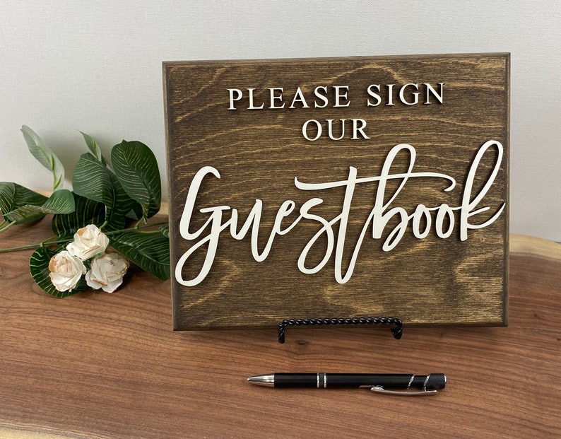 Please Sign Our Guestbook Wood Sign Wedding Guestbook Sign - Etsy