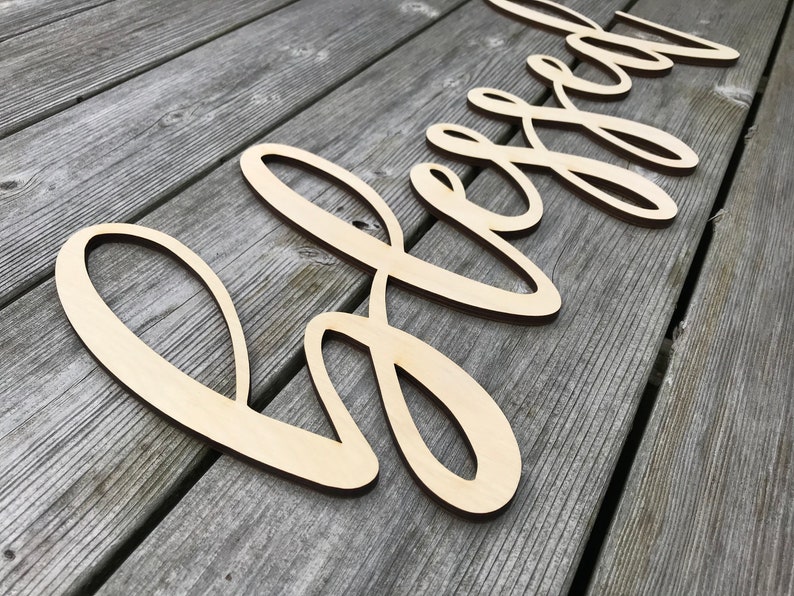 Handwritten Sign Wooden Word Cutouts Custom Word Design Laser - Etsy