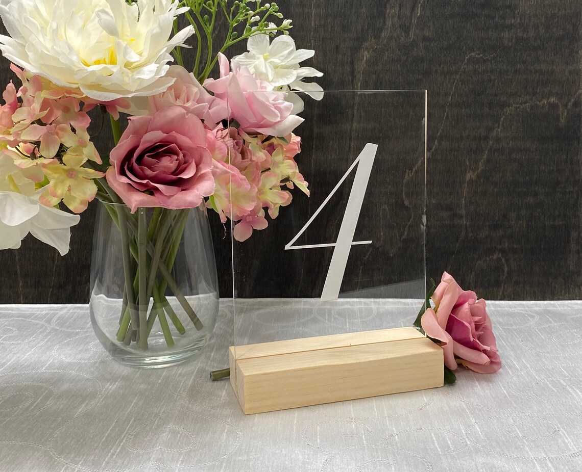 Clear Acrylic Table Numbers Wedding Table Numbers 5x7 | Etsy Canada