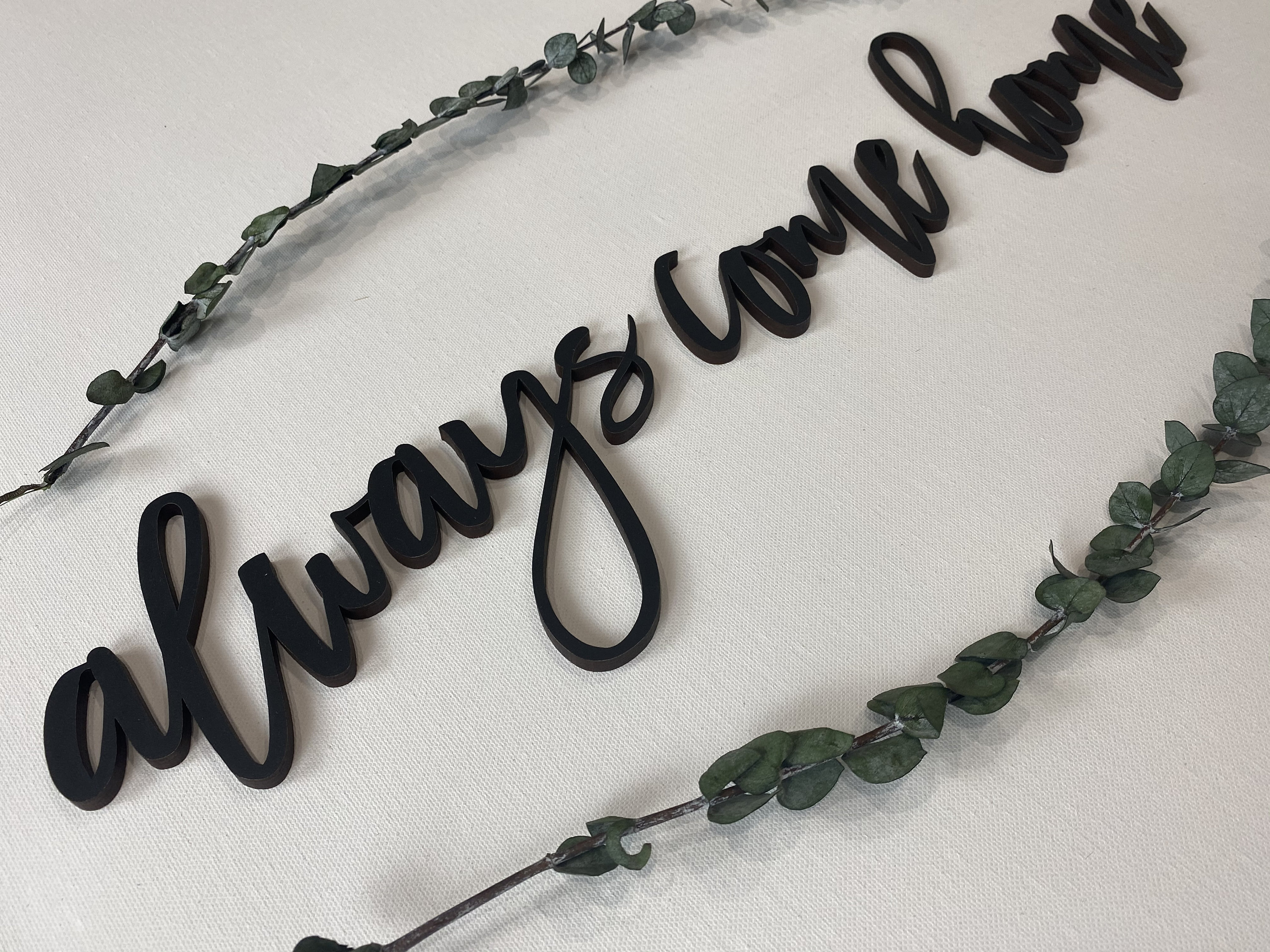 Handwritten Sign Always Come Home Wood Sign Laser Cut Words | Etsy