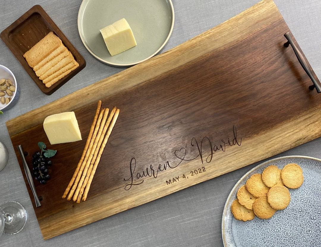 Personalized Charcuterie Board, Laser Engraved, Walnut Cheese Board ...