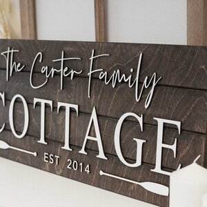 Cottage Sign, Personalized Custom Wood Sign, 3D Sign, Cottage Gift ...