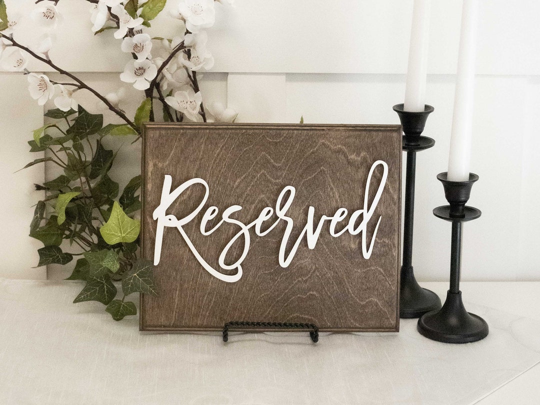 Reserved Wood Sign | Reserved Wedding Sign | Wedding Décor - Etsy