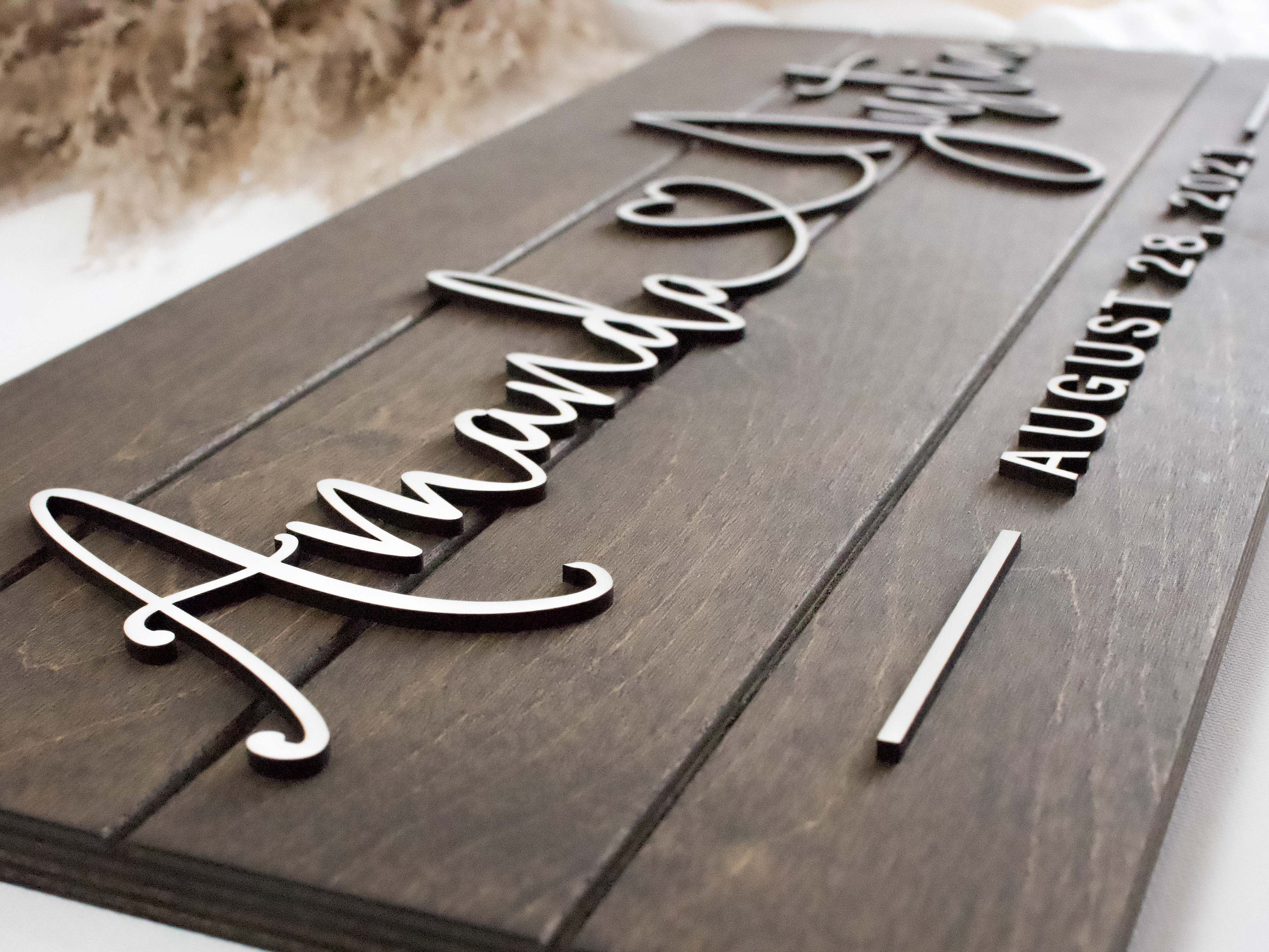 First Name Sign Personalized Custom Wood Sign Engagement - Etsy