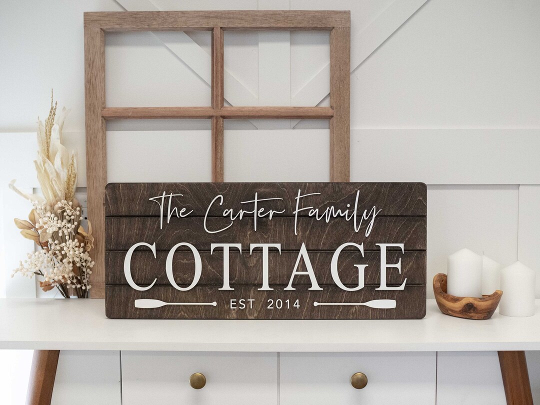 Cottage Sign, Personalized Custom Wood Sign, 3D Sign, Cottage Gift ...