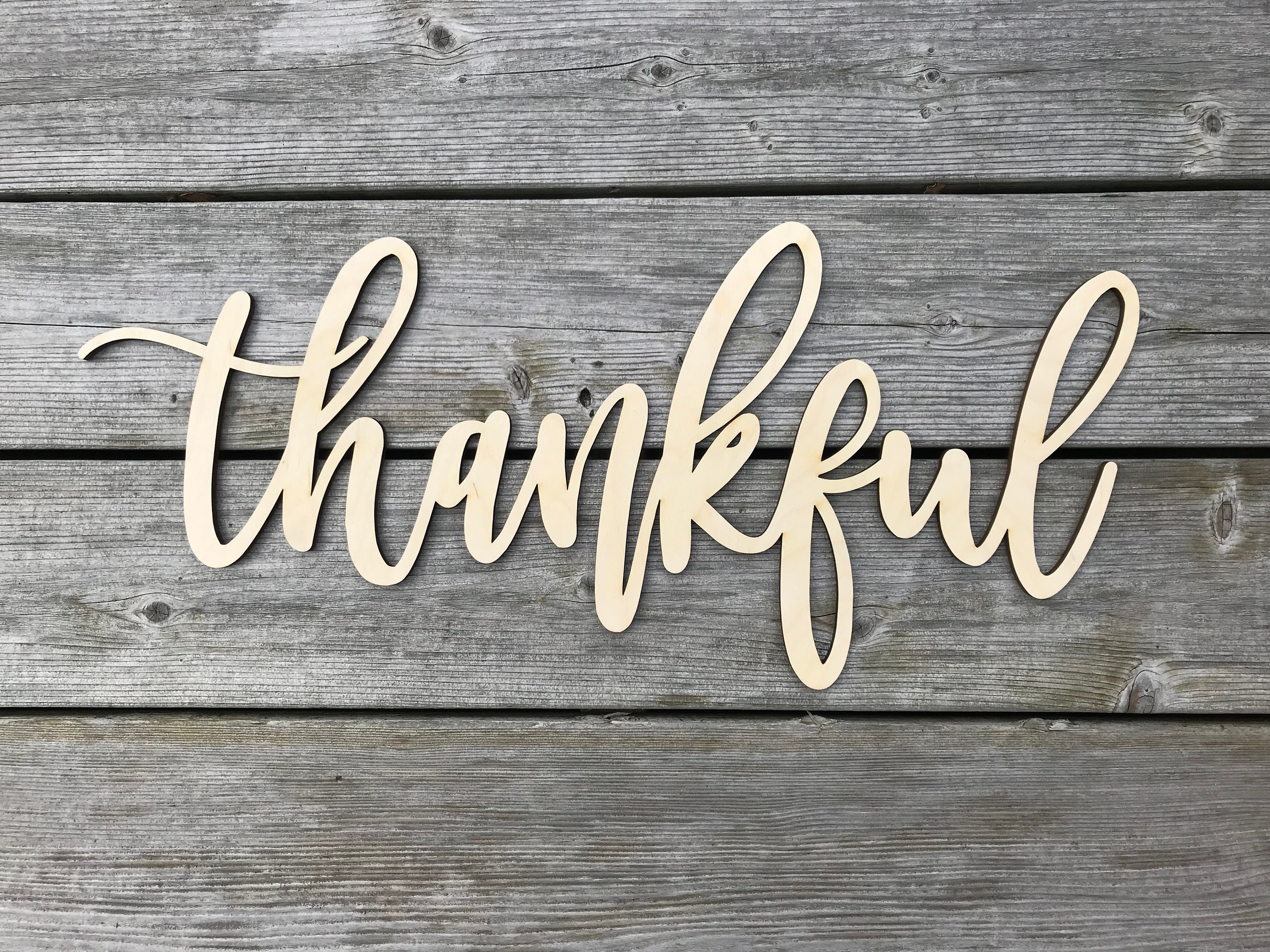 Thankful Wood Sign Wood Cut Out Thankful Wood Cut Out | Etsy
