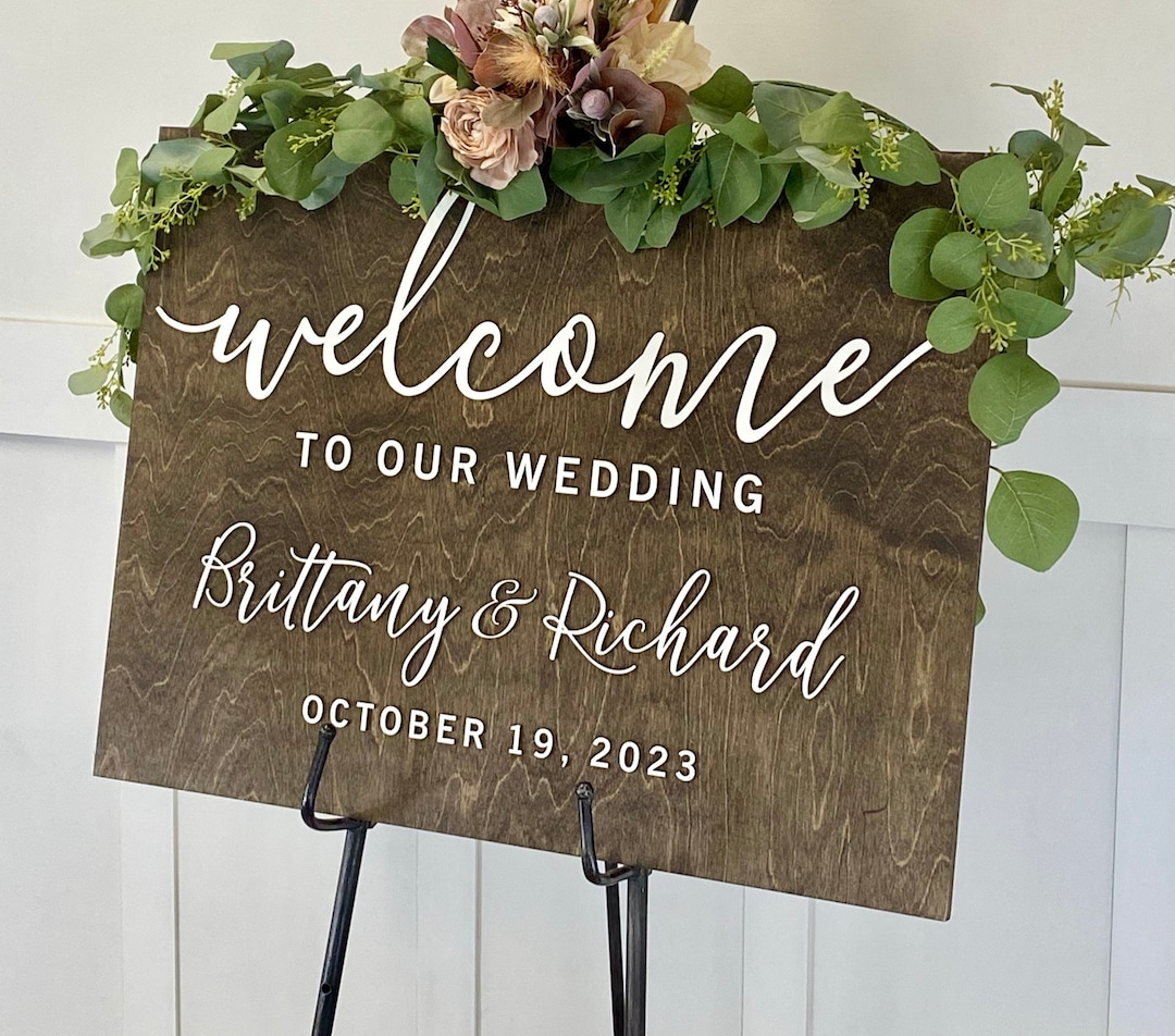 Wedding Welcome Sign | 3D Personalized Rustic Wood Wedding Sign | Wood ...