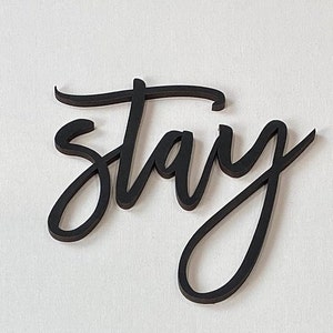 Handwritten Sign, Let’s Stay Home Wooden Sign, Laser Cut Text Sign for ...