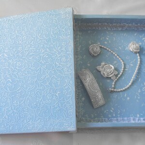Blue Rococo Wooden Book Box, Jewelry Keepsake Storage - Etsy