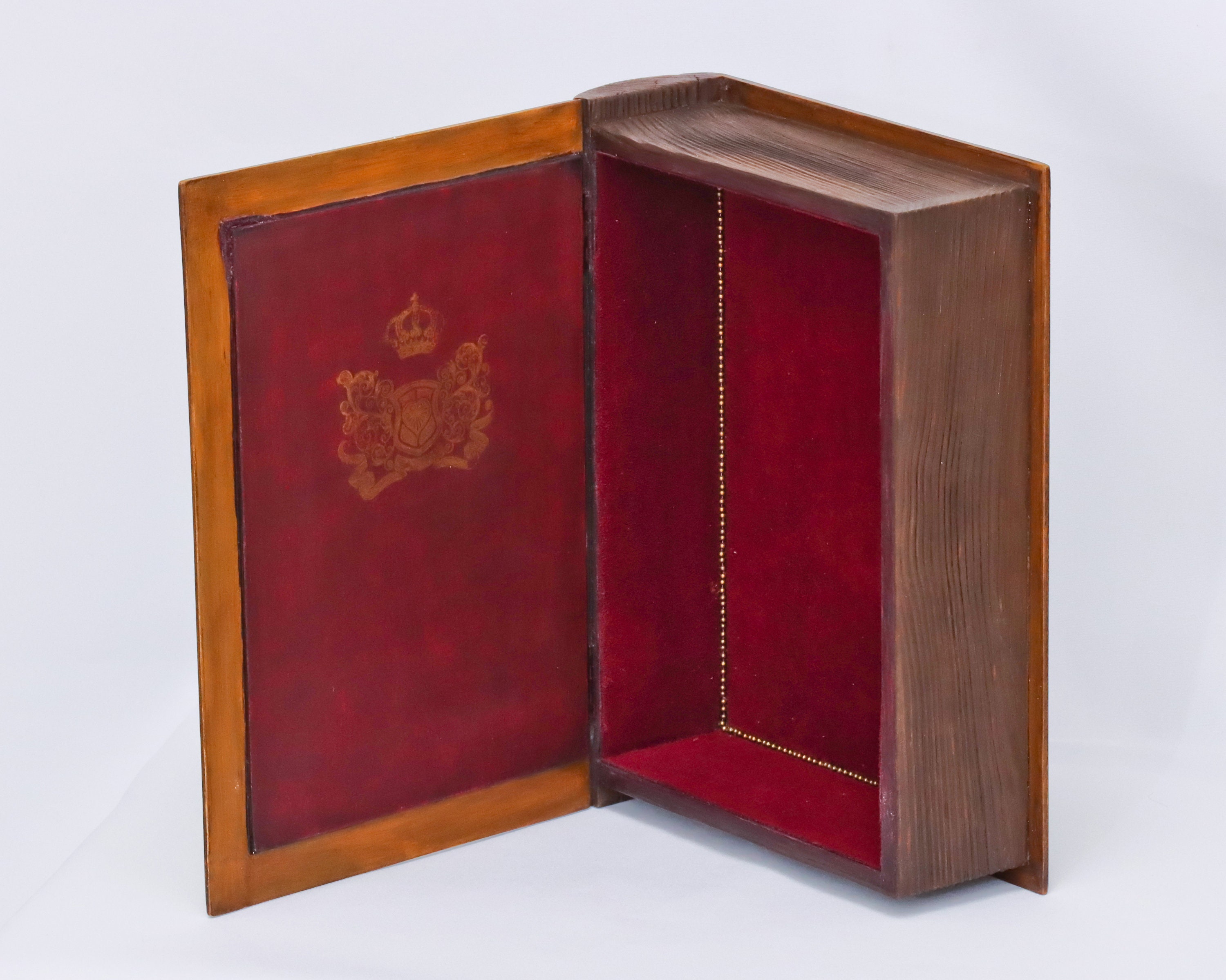 Vintage Medieval Lion Bronze Furniture Wooden Book Box, Custom Book Box ...