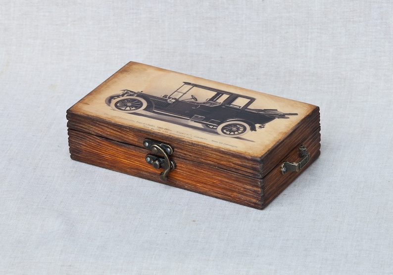 Retro Car Industrial Vintage Wooden Money Box, Locomobile Box, Mens ...