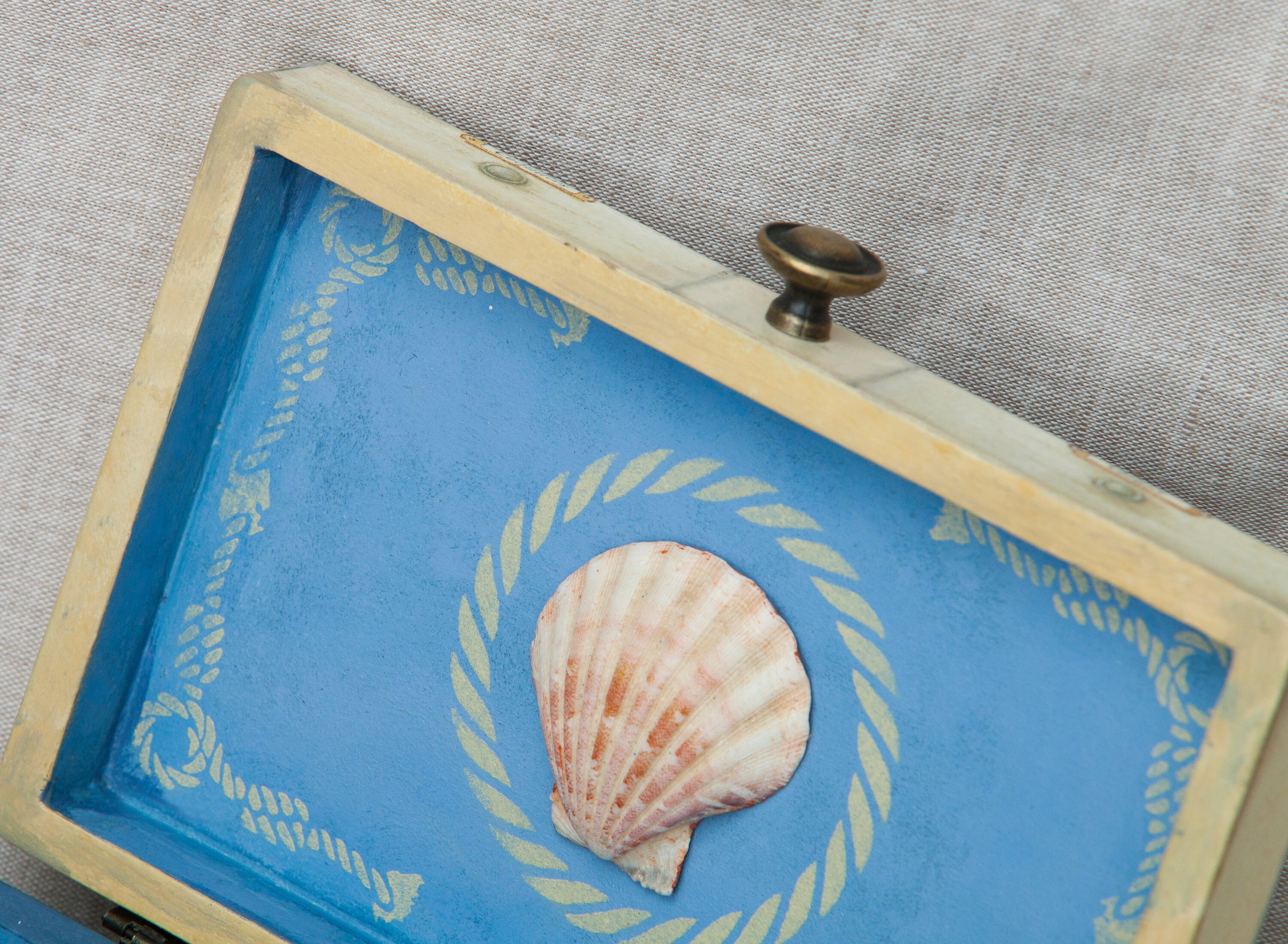 Vintage Blue Lighthouse Wooden Box, Provence Sea Theme, Coastal Decor ...