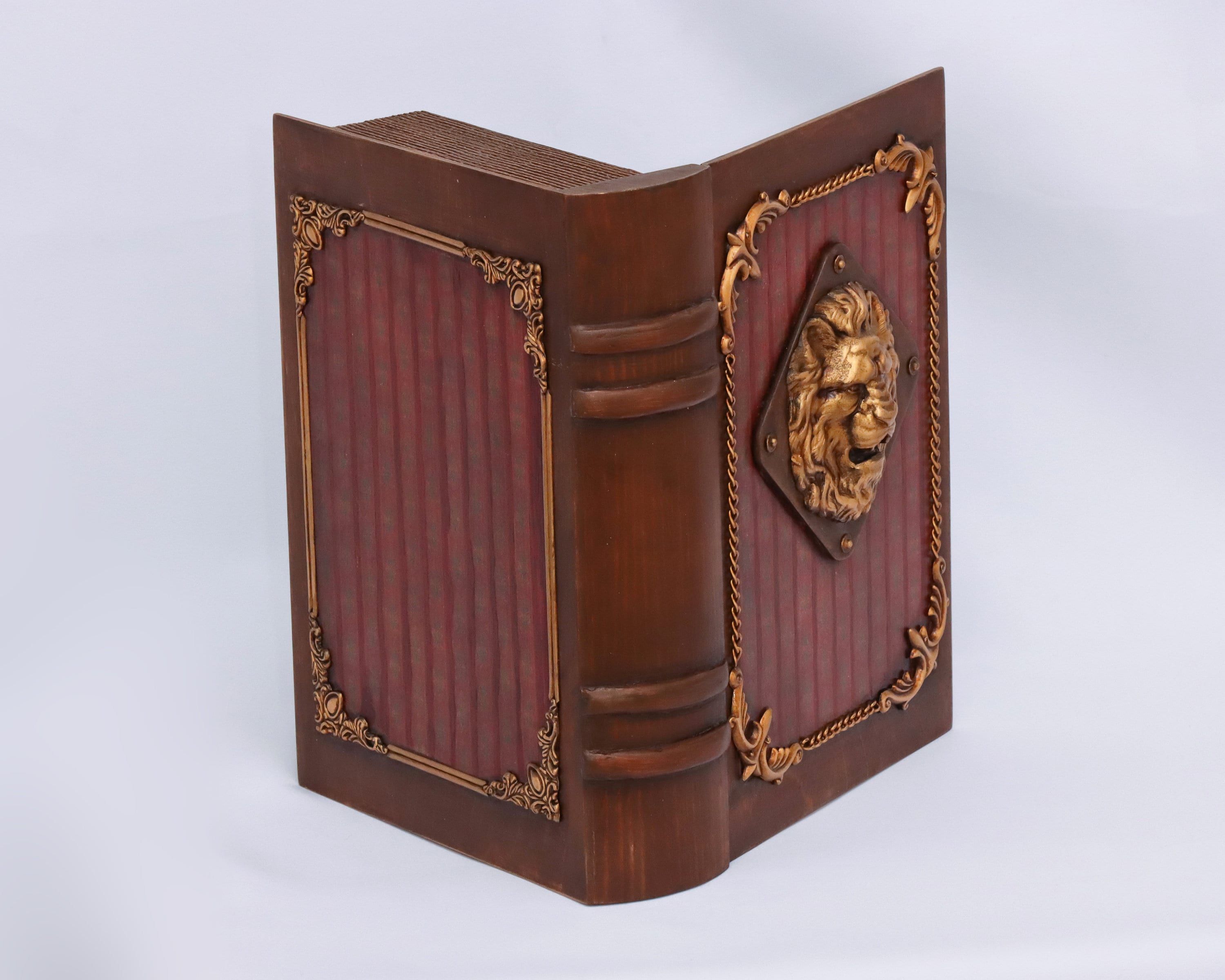 Vintage Medieval Lion Bronze Furniture Wooden Book Box, Custom Book Box ...