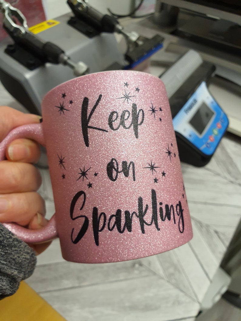 Personalised Glitter Mug With Glittery Quote or Your Own Words - Etsy