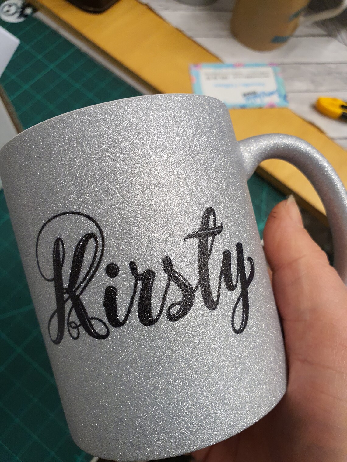 Personalised Glitter Mug With Glittery Quote or Your Own Words - Etsy
