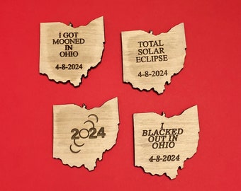 Solar Eclipse 2024 Laser Engraved Pin Special Event Sun & Moon Souvenir ...