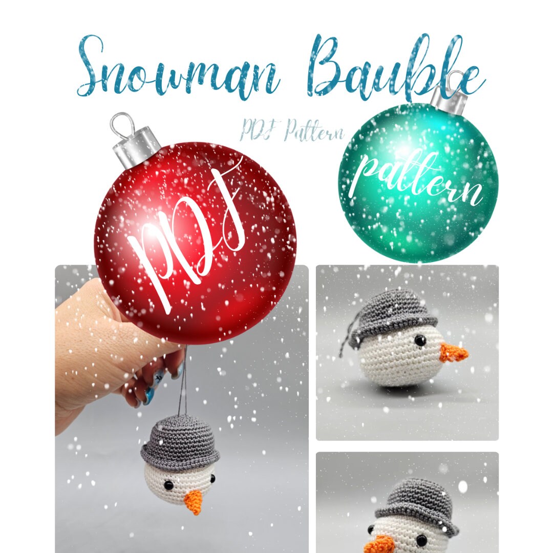 Crochet Snowman Bauble Pattern PDF - Etsy