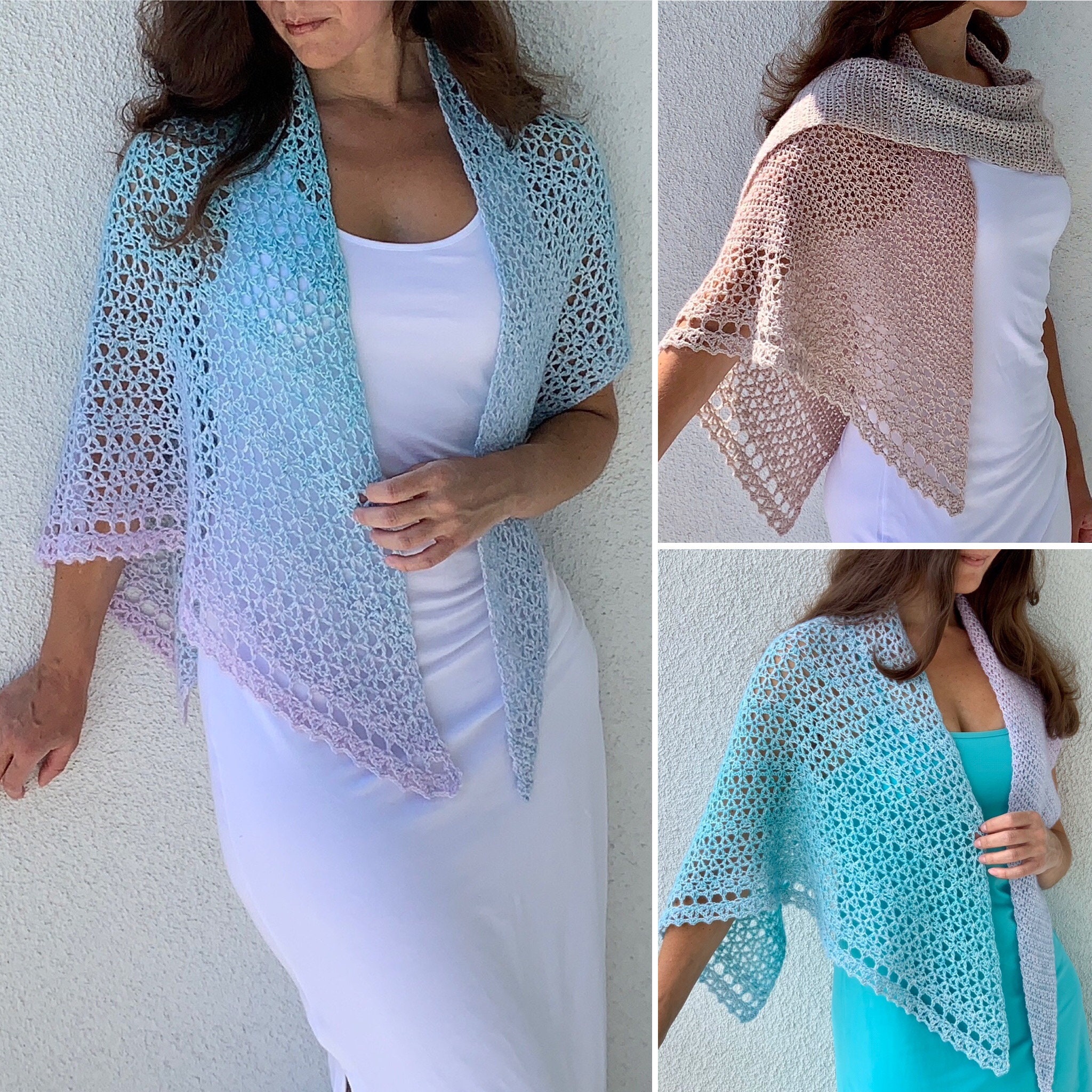 PATTERN Vee Times Three Crochet Wrap Pattern PDF - Etsy