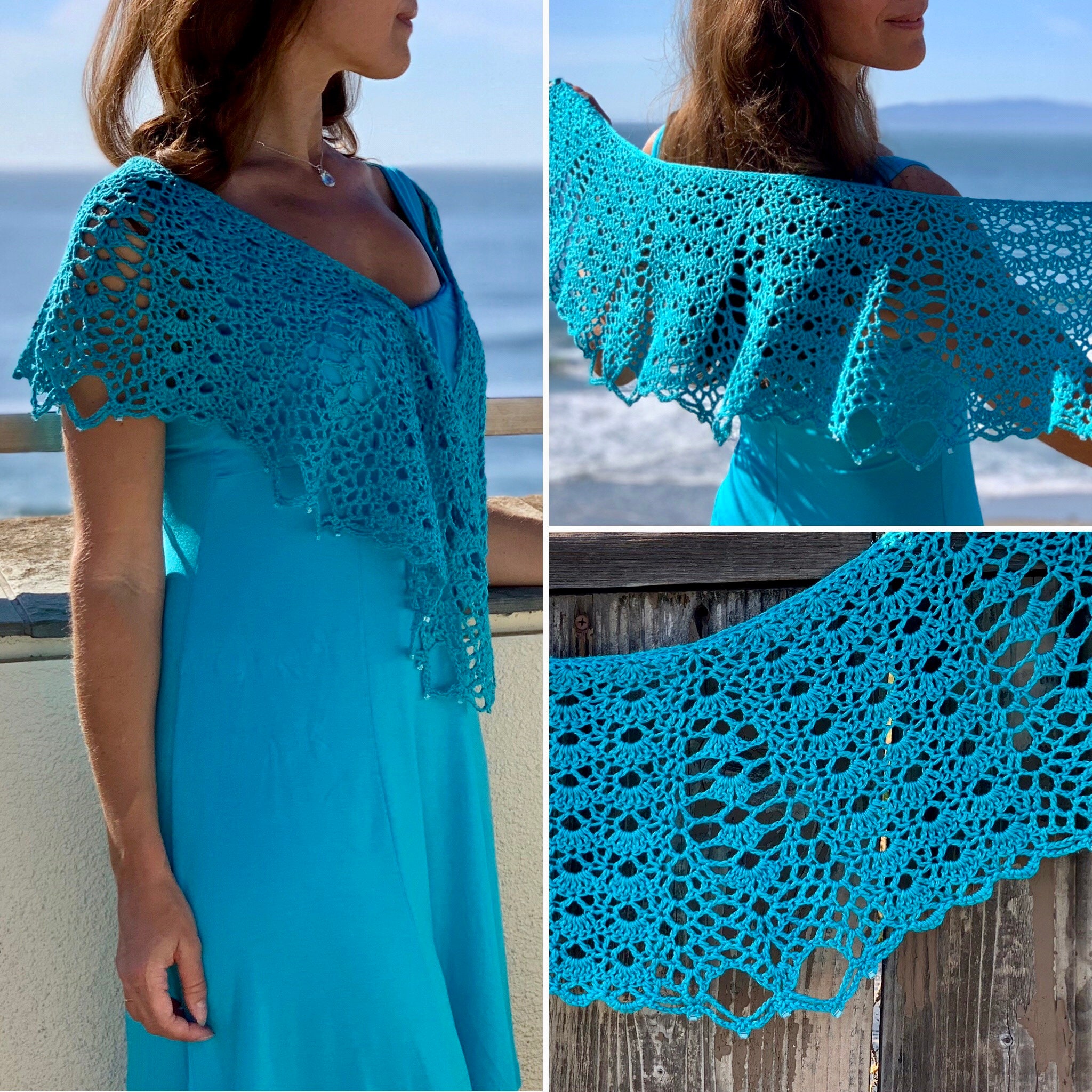 PATTERN - Teal Tide - Crocheted Wrap Pattern PDF - Etsy
