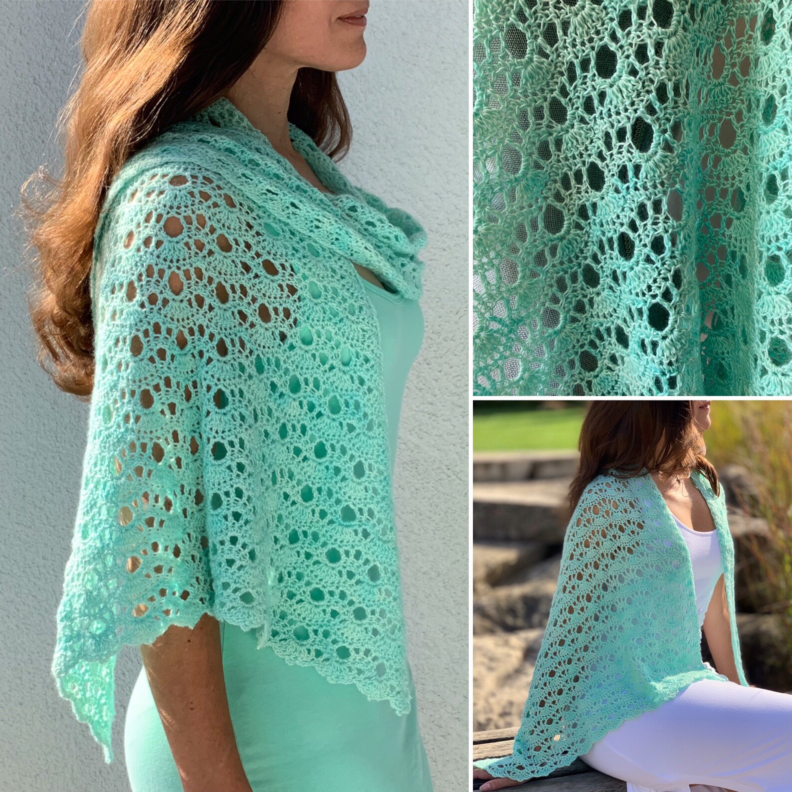 PATTERN - Aqua Tide - Crocheted Wrap Pattern PDF - Etsy